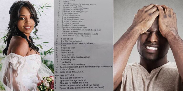 UK-based Nigerian man cancels wedding over N3.5m bride price list